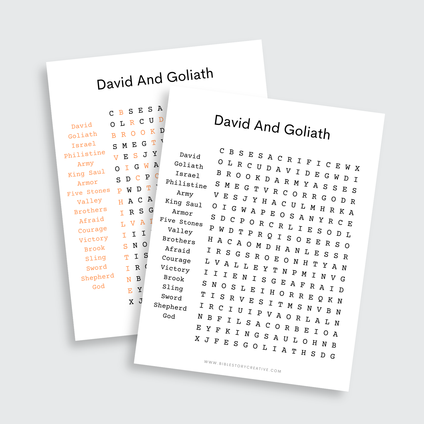 David Word Scramble Printable